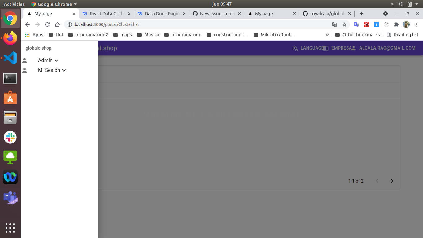 [DataGrid] The filder panel changes the theme of the application ...