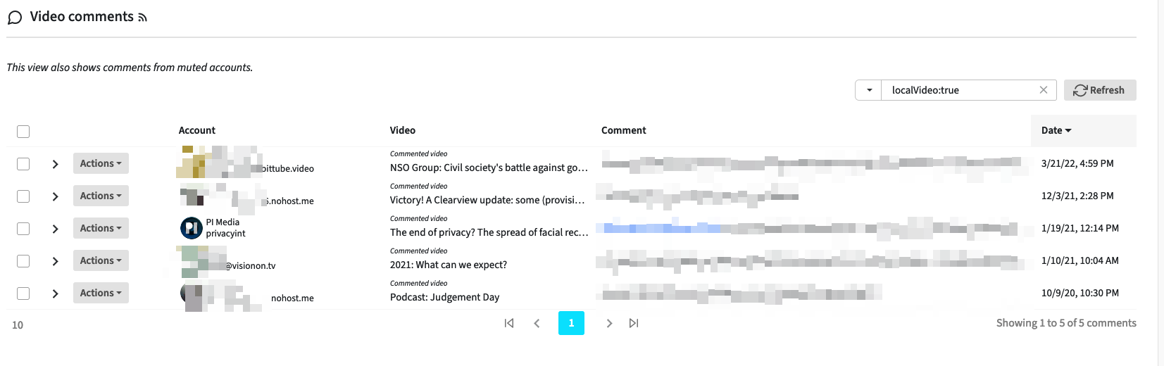 Comments and videos from other instances appearing locally without follow · Issue #5440 ...