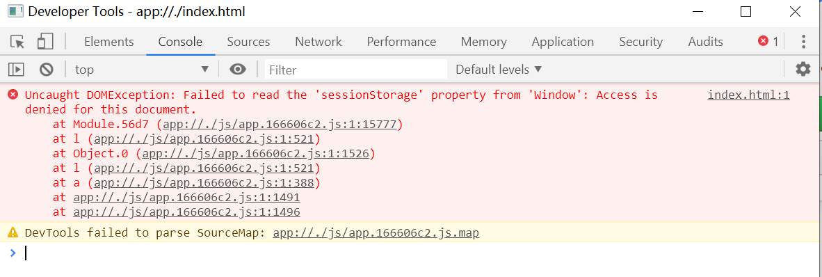 Failed to read the 'sessionStorage' property from 'Window': Access is ...