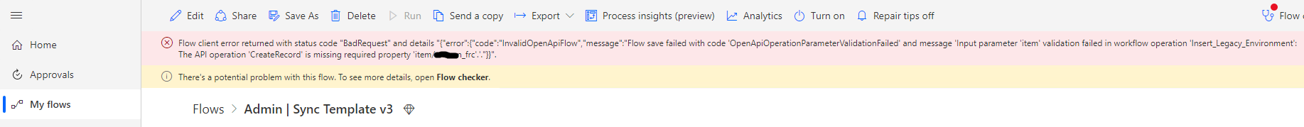 [CoE Starter Kit - QUESTION] Troubleshooting error messages when turning on COE flows · Issue ...