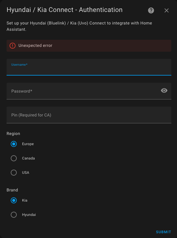 Unable to log in even after a reinstall, · Issue #619 · Hyundai-Kia-Connect/kia_uvo · GitHub