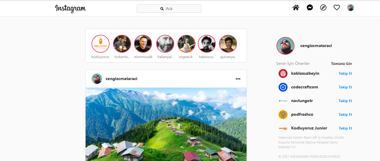 GitHub - tubaozyurt93/Instagram-Clone: Instagram Clone Boostrap