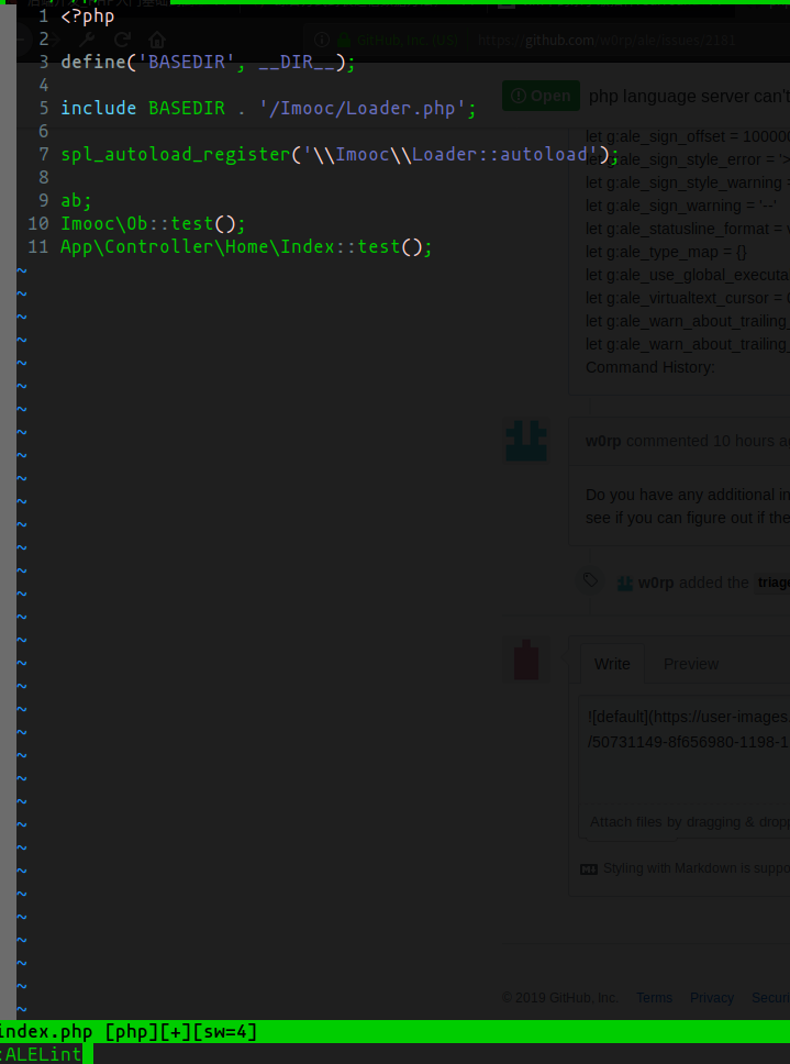 php language server can't start · Issue #2181 · dense-analysis/ale · GitHub