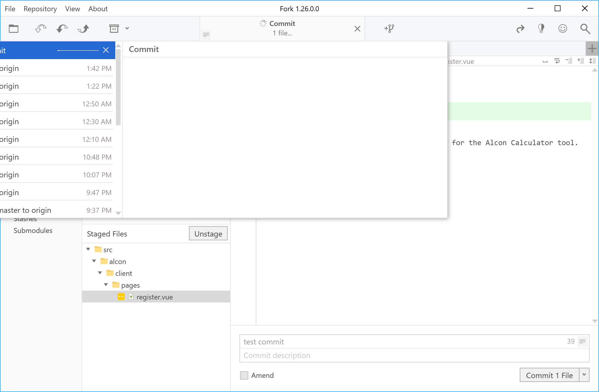 No indication while commit hook is running · Issue #125 · fork-dev/TrackerWin · GitHub