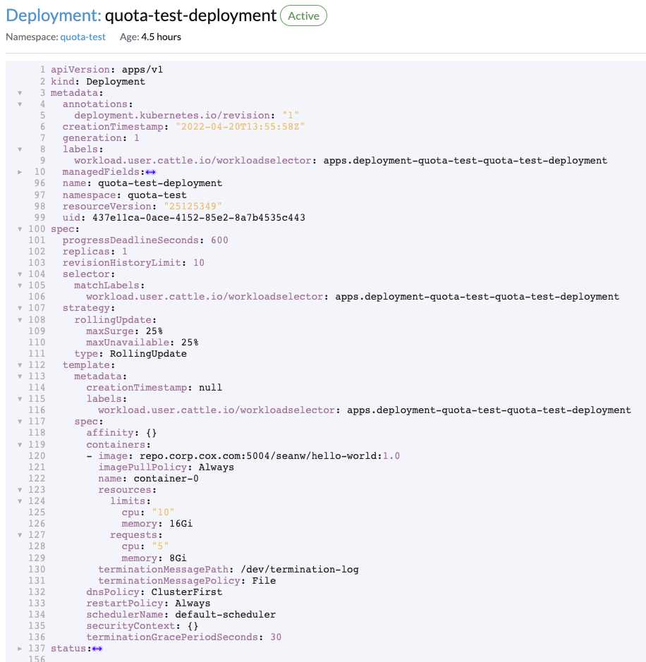 Project/namespace quota not working · Issue #4597 · rancher/dashboard · GitHub