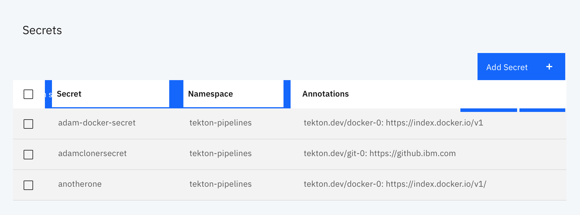 Secrets table batch action bar visible in Safari · Issue #527 · tektoncd/dashboard · GitHub