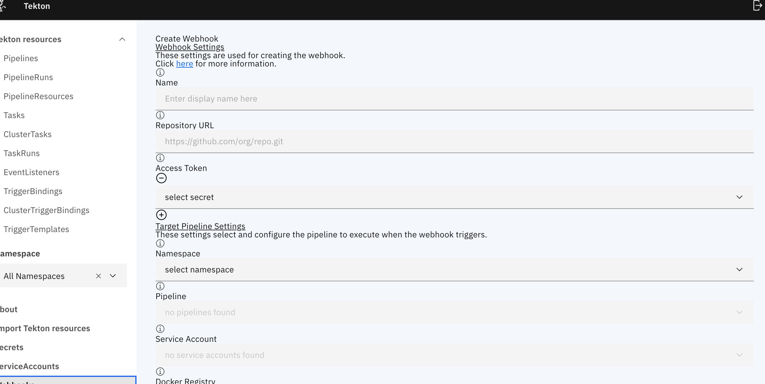 Webhooks create form has lost its formatting · Issue #521 · tektoncd/experimental · GitHub