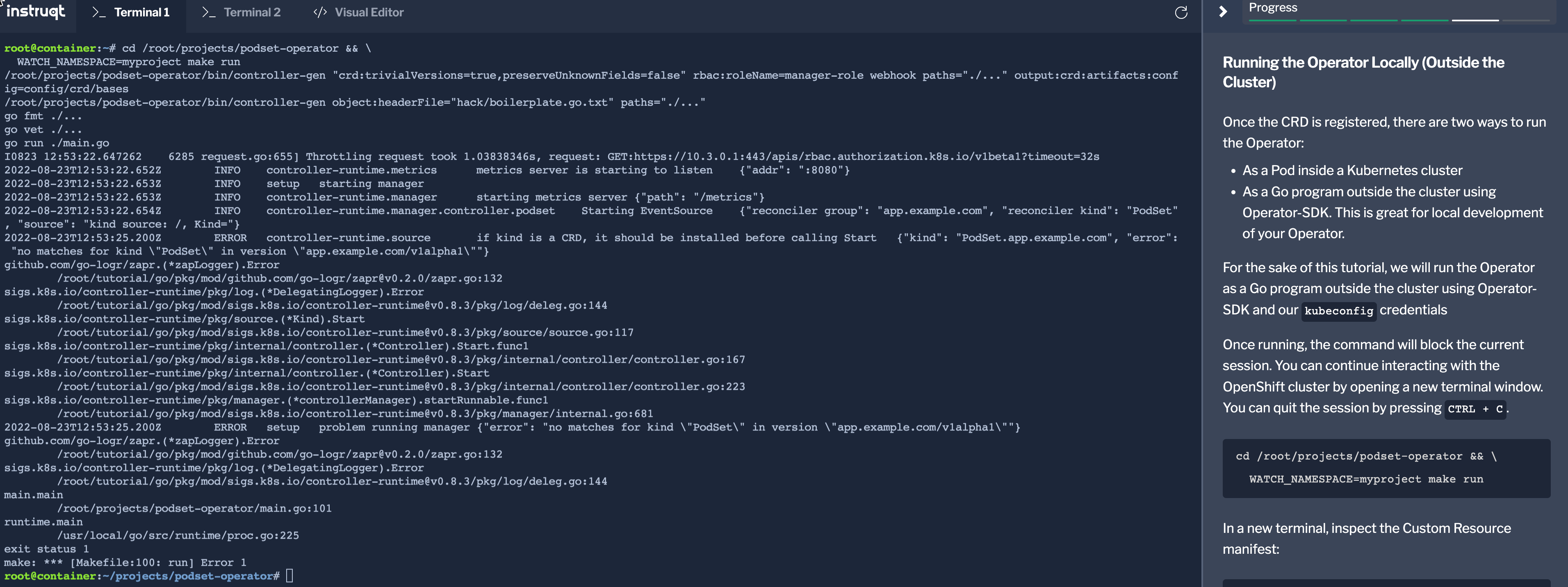 Lab Operator Go Breaks In Step 5 Error Controller Runtimesource · Issue 134 · Openshift