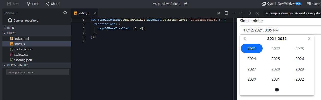 Setting daysOfWeekDisabled option disables next month feature in some cases · Issue #2419 ...