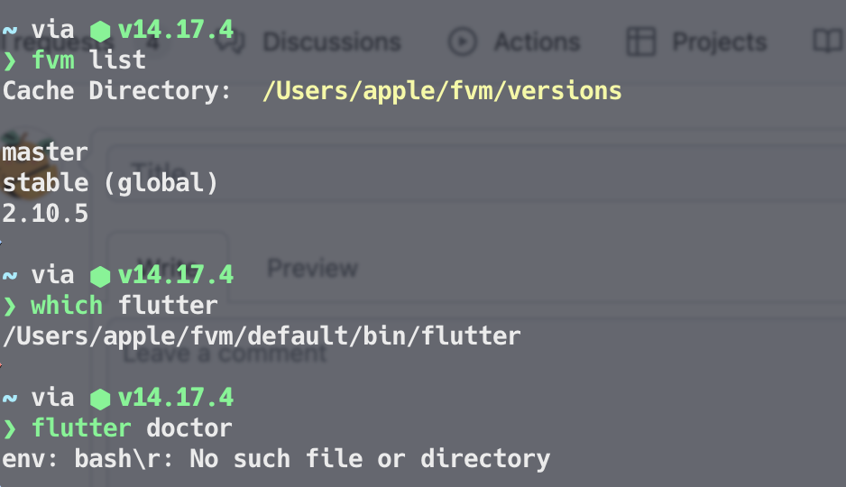 mac os execute flutter command report "env: bash\r" · Issue #231 · leoafarias/sidekick · GitHub