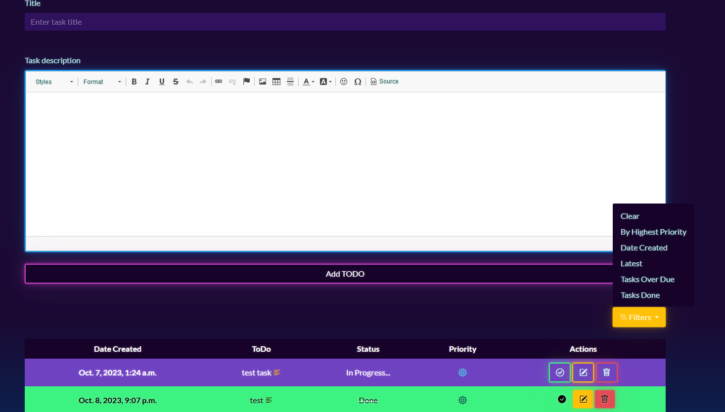 Github Nidhish17 Todo Web App