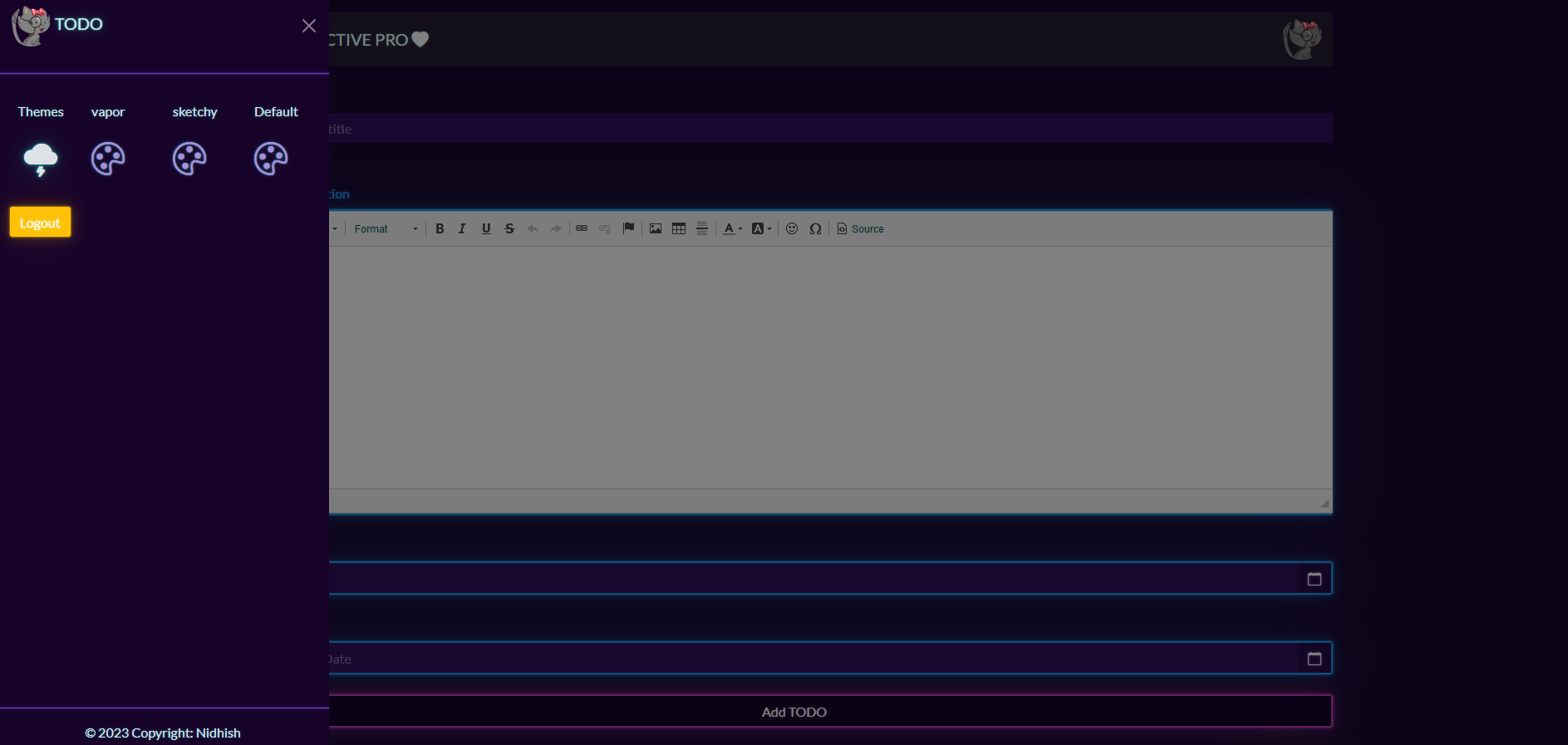 Github Nidhish17 Todo Web App