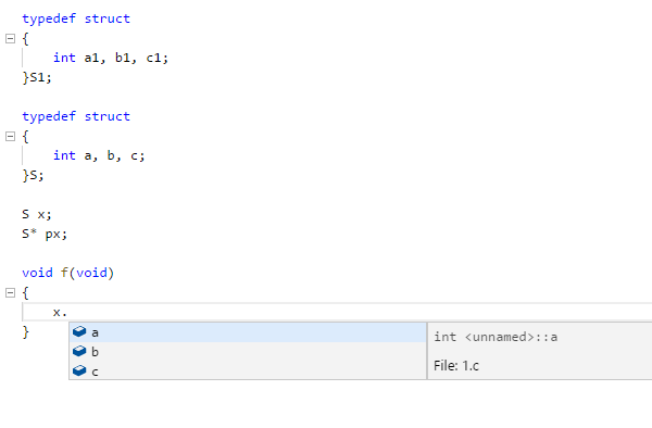Why IntelliSense does not suggest struct members? · Issue #910 · microsoft/vscode-cpptools · GitHub