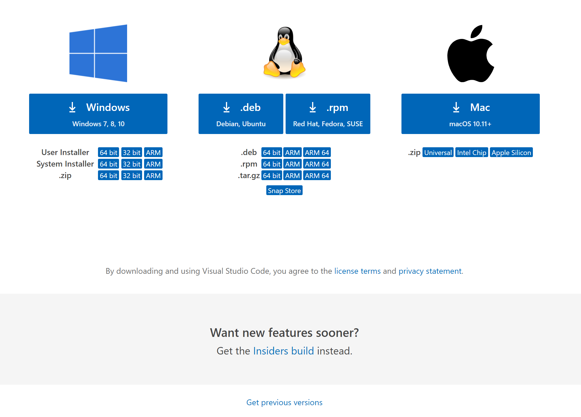 add a hlink to the download page for history version · Issue #4624 · microsoft/vscode-docs · GitHub
