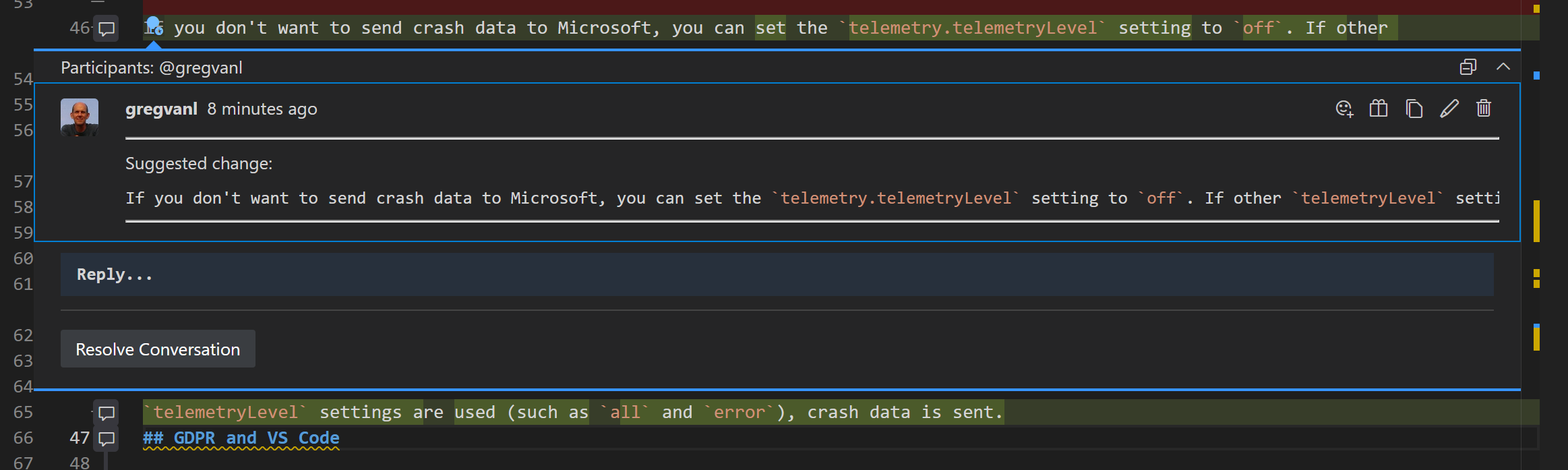 Comments Peek View Isnt Scrollable · Issue 172363 · Microsoftvscode · Github 