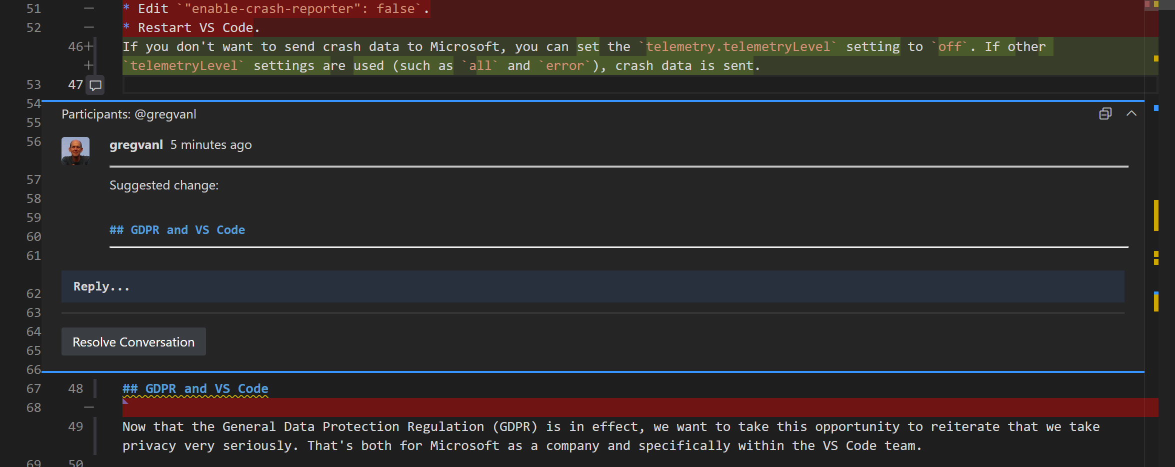 Adding new line to a suggestion is ignored · Issue #4455 · microsoft/vscode-pull-request-github ...