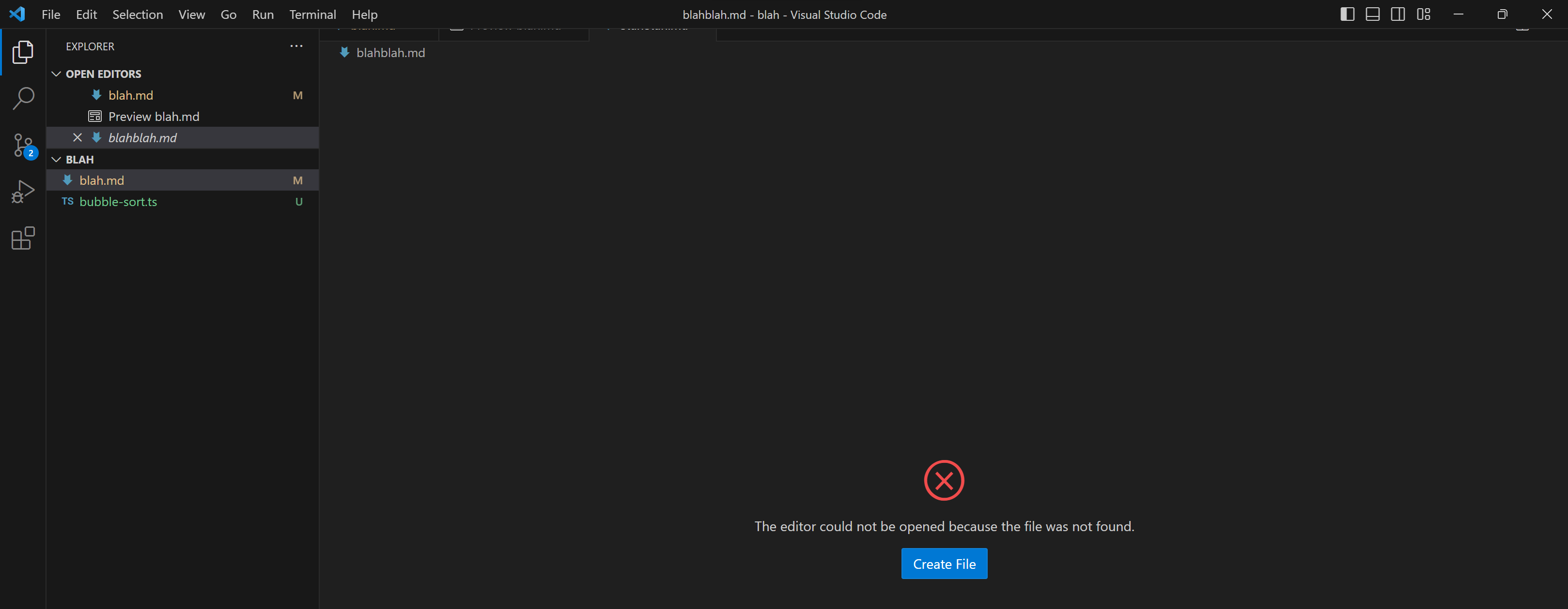 Editor tab row hidden when Create File prompt is shown · Issue #194833 · microsoft/vscode · GitHub