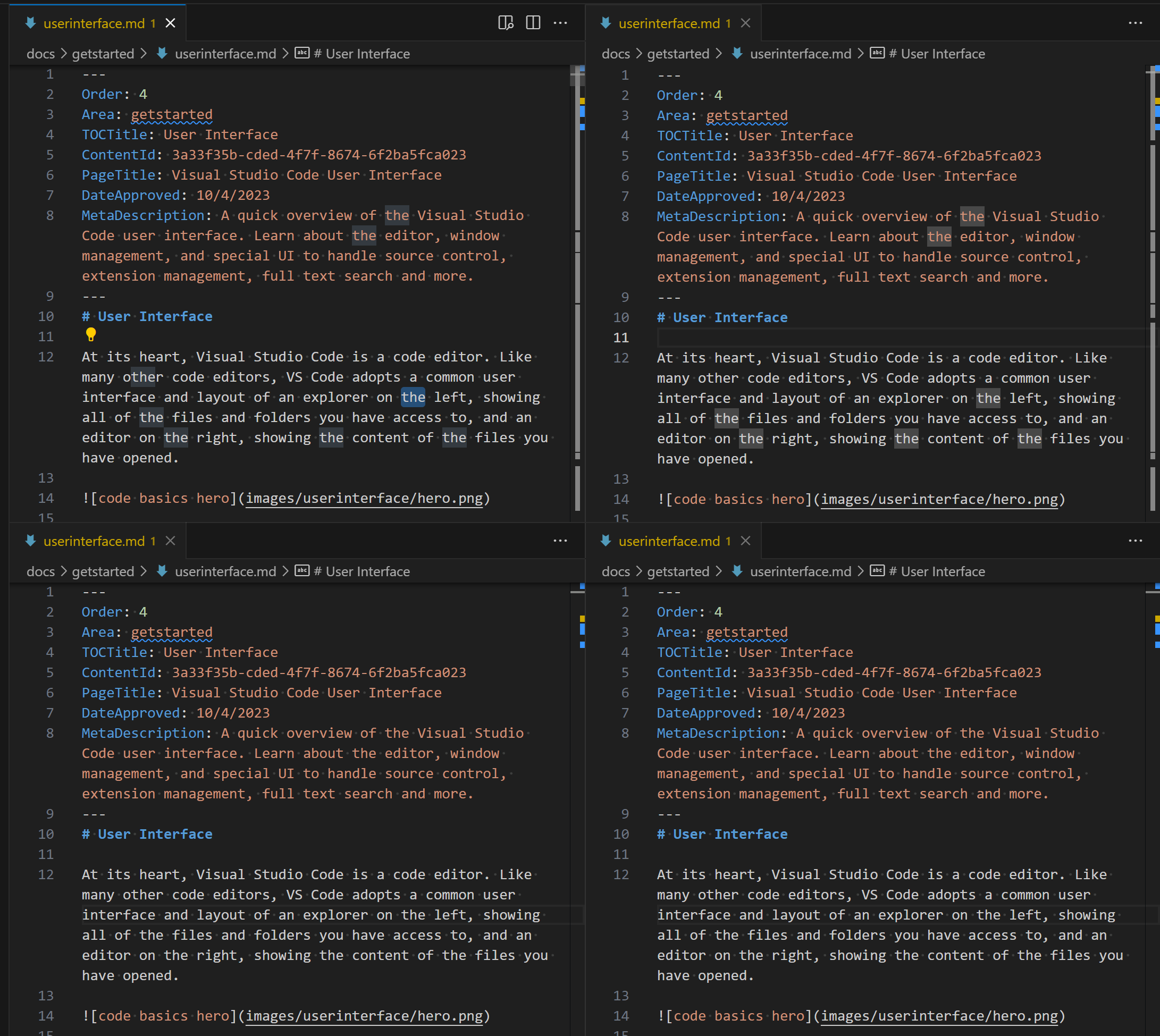 Multi file highlighting doesn't work in editor grid layout · Issue #196508 · microsoft/vscode ...