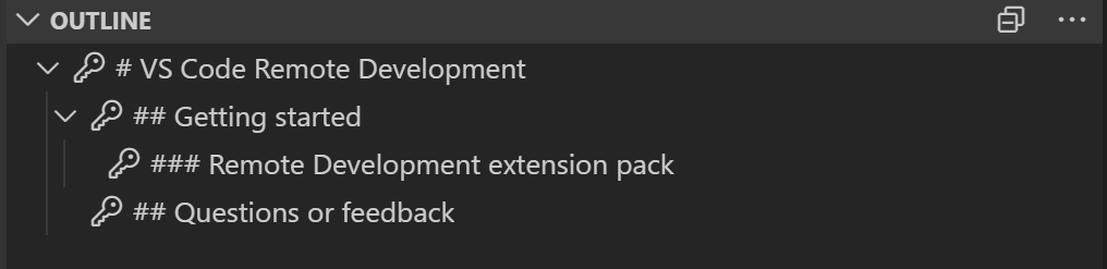 Outline view for Markdown symbols shows key icon · Issue #83395 ...