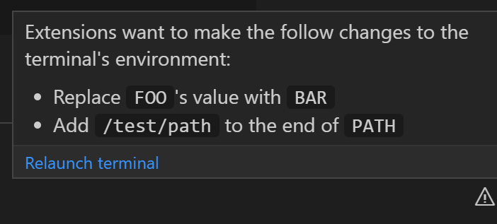 Reword terminal environment change hover text · Issue #96488 · microsoft/vscode · GitHub