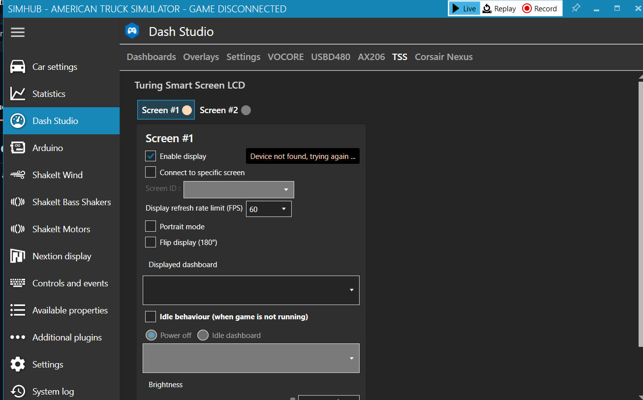 Turing smart screen not detected under dash studio · Issue #1107 · SHWotever/SimHub · GitHub