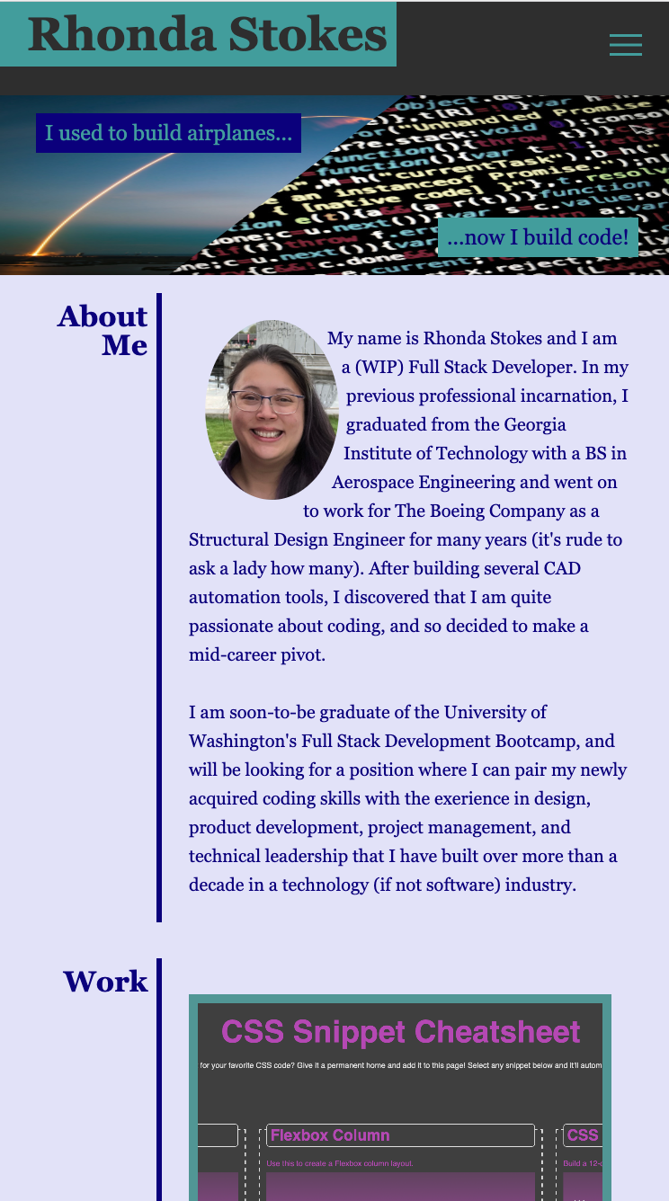 GitHub - aerostokes/portfolio: Portfolio for Rhonda Stokes