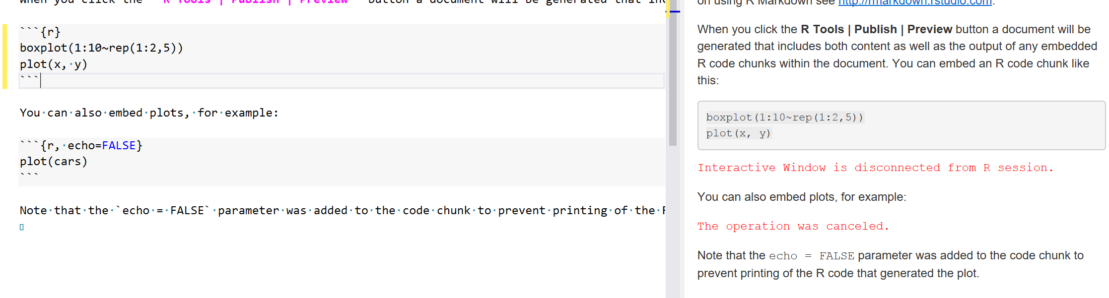 Live Markdown: pasting over R blocks disconnects session · Issue #3693 · microsoft/RTVS · GitHub