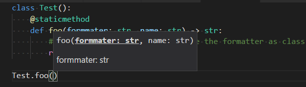 Intellisense is wrong with staticmethod · Issue #182 · microsoft/vscode-python · GitHub