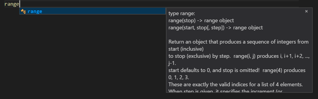 Signature display inconsistent with `range` · Issue #3869 · microsoft/PTVS · GitHub