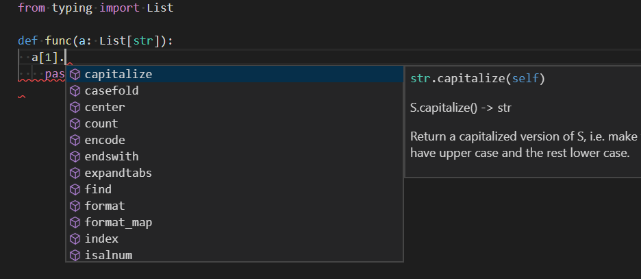 Autocompletion Per Pep 526 Type Annotations Not Working For List X Where X Is Int Str Etc 2000