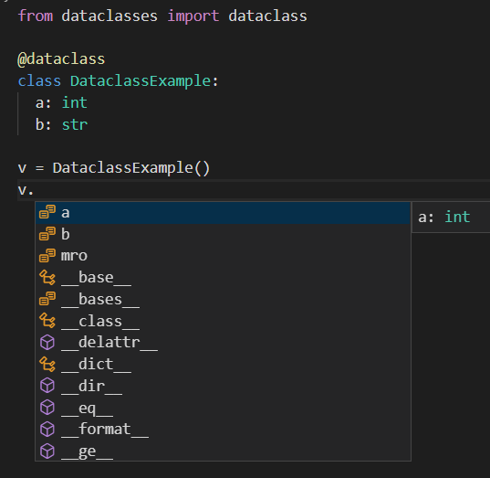 Intellisense Support For Dataclasses · Issue 1835 · Microsoft Python Language Server · Github