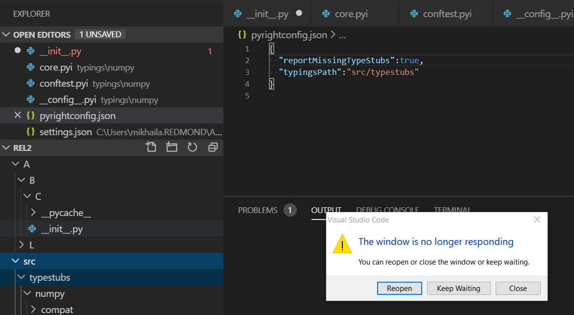 Unable to delete generated src/typestubs from VS Code · Issue #421 · microsoft/pyright · GitHub