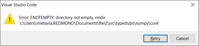 Unable to delete generated src/typestubs from VS Code · Issue #421 · microsoft/pyright · GitHub
