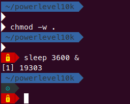 second line of prompt shows as space in 10k vs right-triangle in 9k ...