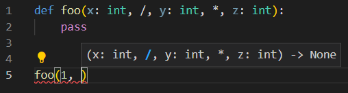 Signature help highlights / and * as if they were actual parameters ...