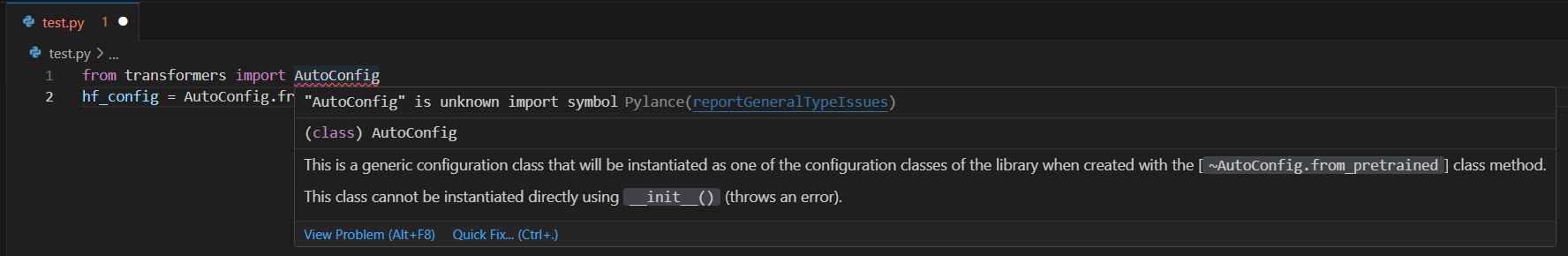 Pylance fails to recognize import in Jupyter notebook from transformers ...