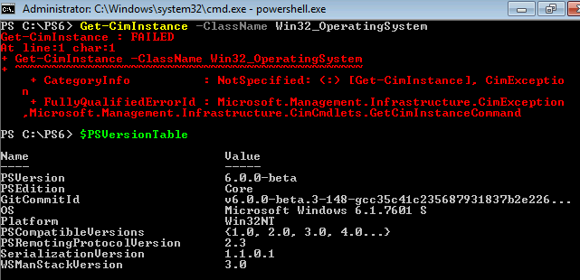 Get Ciminstace In Broken On Windows 7 On Pscore · Issue 4466 · Powershellpowershell · Github 