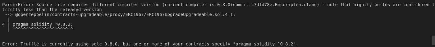 ERC1967UpgradeUpgradeable uses pragma solidity ^0.8.2; · Issue #138 · OpenZeppelin/openzeppelin ...
