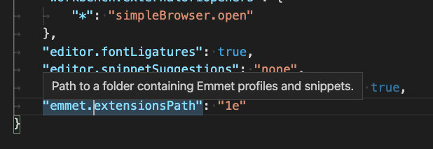 Improve IntelliSense for the `emmet.extensionsPath` setting itself ...