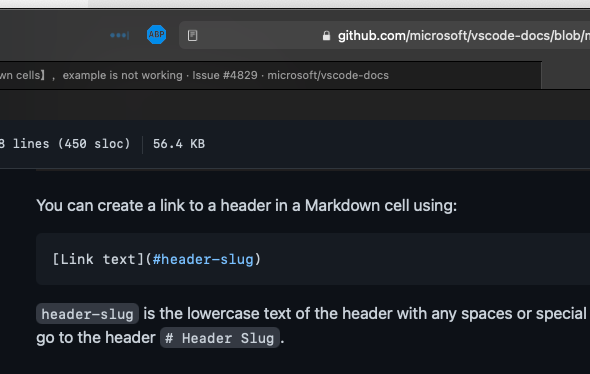 In 【notebook Links Between Markdown Cells】,example Is Not Working · Issue 4829 · Microsoft