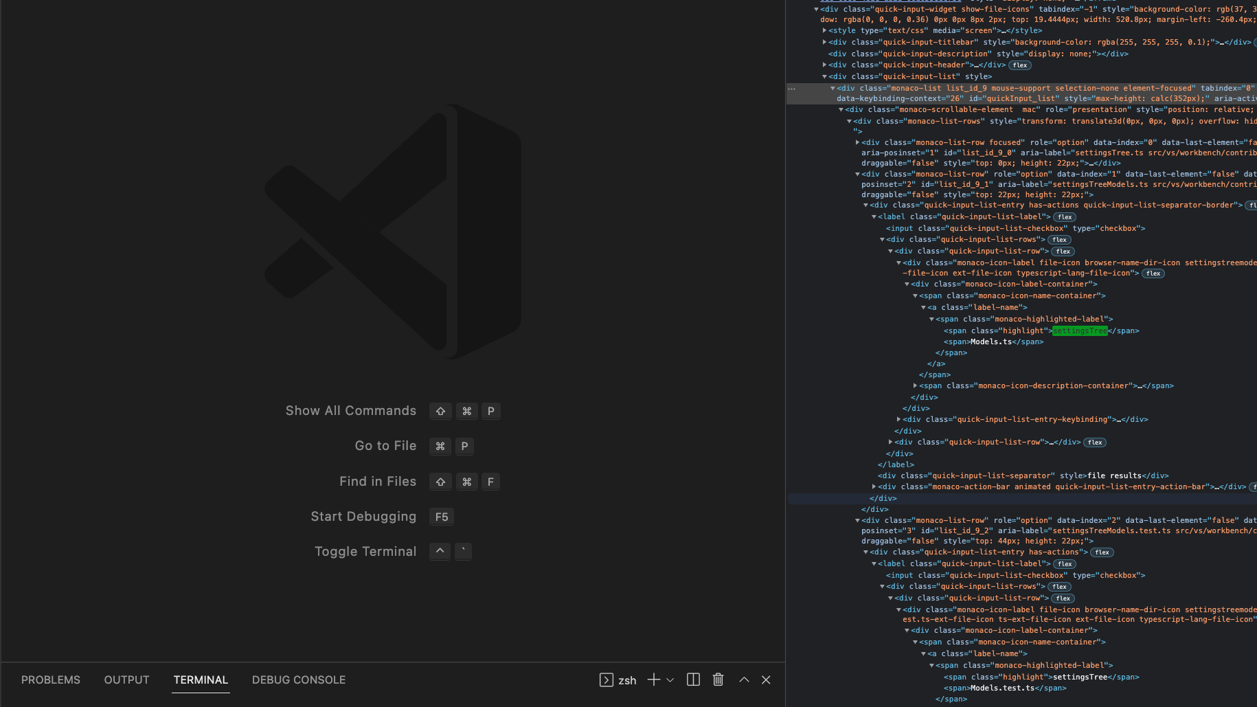 Quick input list dom nodes hang around after quick input dismissed · Issue #163411 · microsoft ...