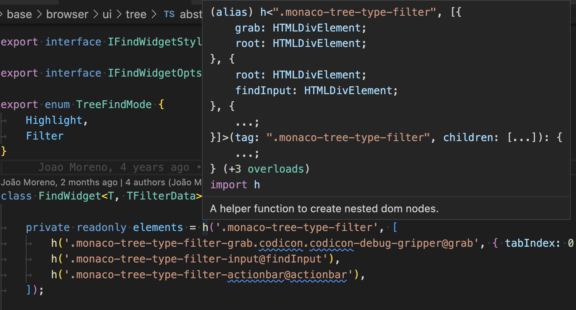 Use variadic tuples to simplify typing of `h` by mjbvz · Pull Request ...