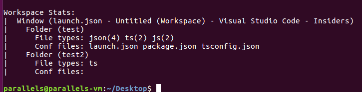 code --status should display (1) next to file types with only a single ...