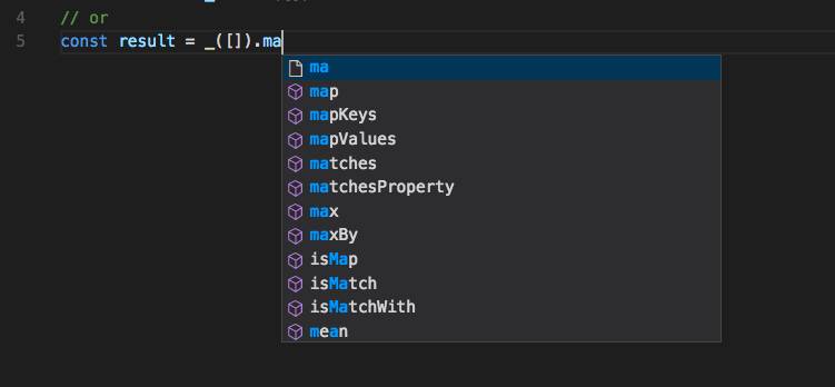 VSCode stays stuck loading autocomplete suggestions on lodash chain ...