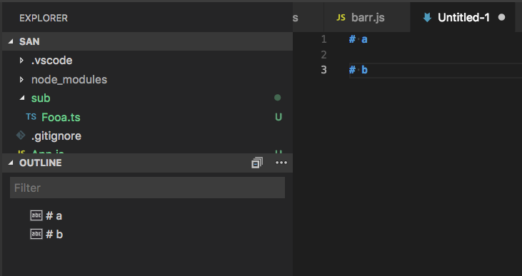 Outline view doesn't work for newly created untitled file · Issue ...