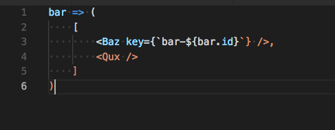 Broken highlighting of jsx element inside array · Issue #624 · microsoft/TypeScript-TmLanguage ...