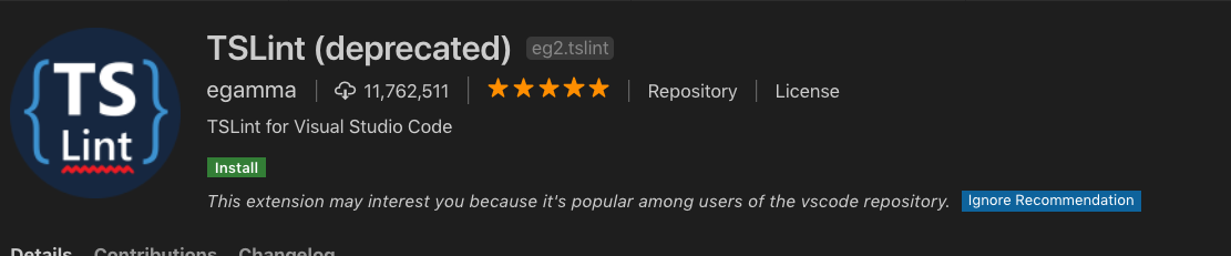 VS Code Recommending Deprecated Extension (TSLint) · Issue #69014 · microsoft/vscode · GitHub