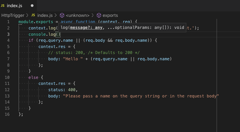 JS Intellisense shows (x:Number) after context.log in function · Issue ...
