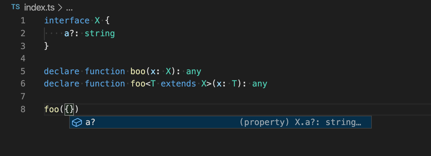Better Completion Support For Generics Extending Interface With Optional Fields · Issue 12968