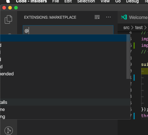 Extension search box suggestion overflows from editor · Issue #89675 ...